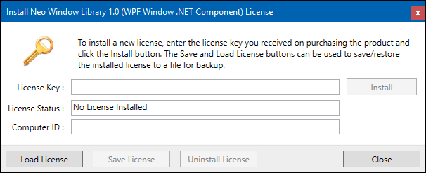 Managing license — Neo Window Library Manual